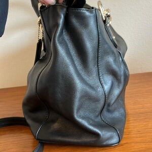 Coach | Bags | Coach Colette Black Leather Carryall Satchel Crossbody ...